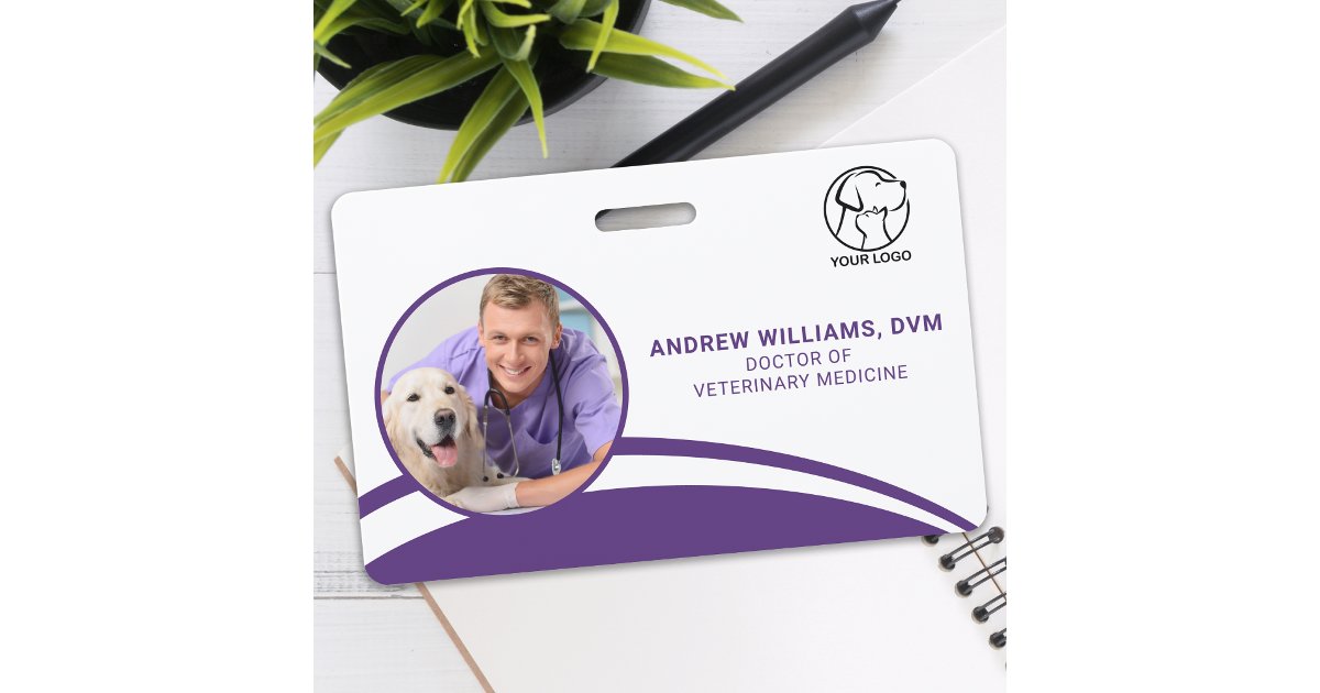 Custom Photo Veterinarian ID Badge | Zazzle