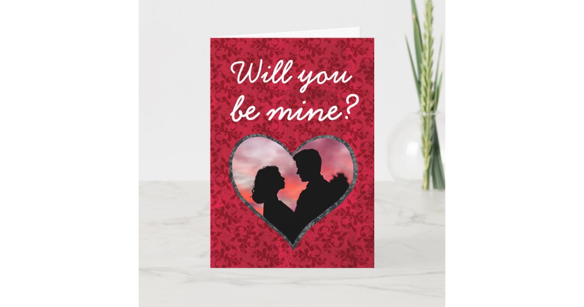 Custom Photo Vintage Will You Be Mine Valentine Card | Zazzle