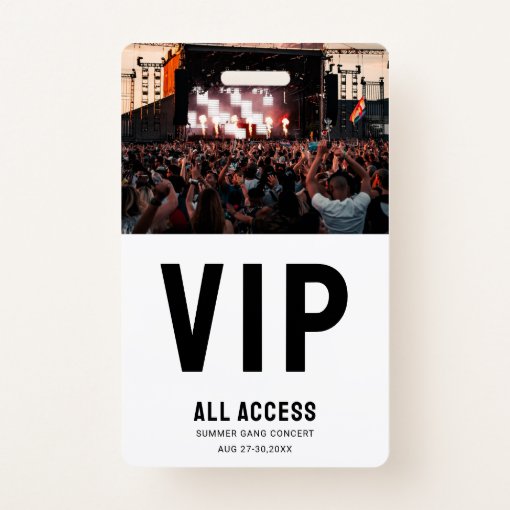 Custom Photo Vip All Access Pass Concert Badge Zazzle