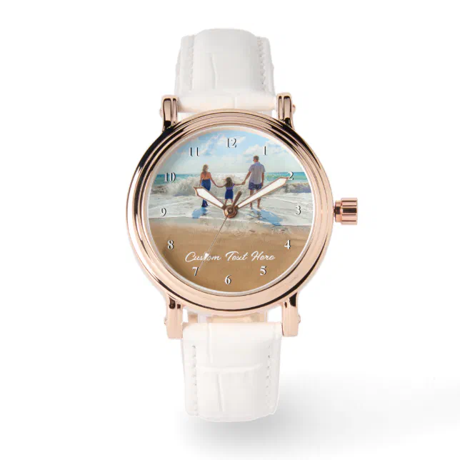 Custom Photo Watch Gift with Your Photos and Text | Zazzle