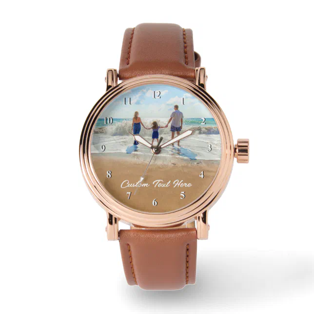 Custom Photo Watch with Your Photos and Text | Zazzle