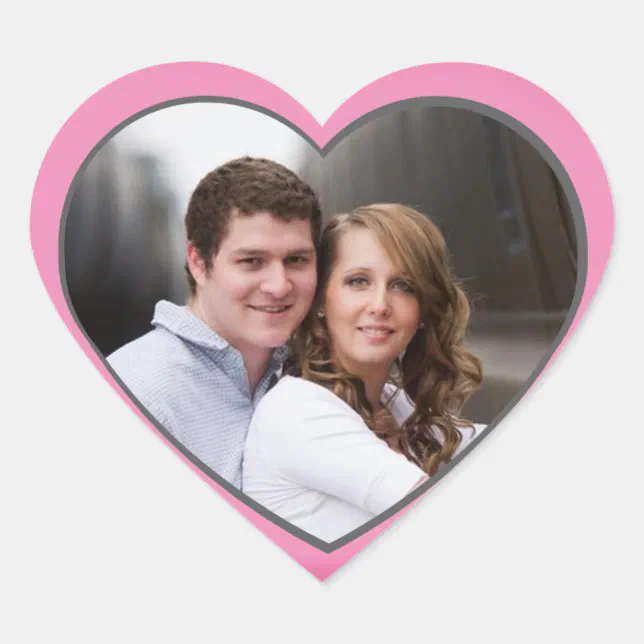 Custom Photo Wedding Couples Heart Sticker | Zazzle