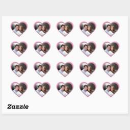 Custom Photo Wedding Couples Heart Sticker | Zazzle
