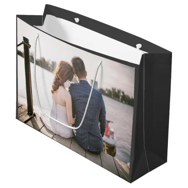 Custom Photo Wedding Large Gift Bag | Zazzle