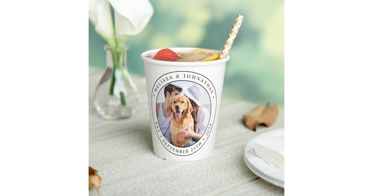 Custom Photo Wedding Paper Cups | Zazzle