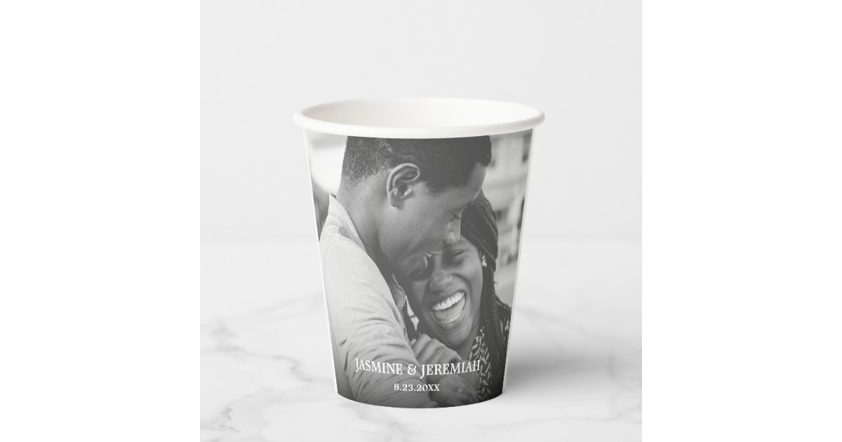 Custom Photo Wedding Paper Cups | Zazzle