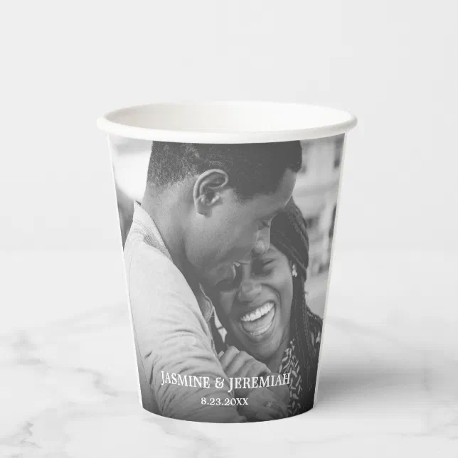 Custom Photo Wedding Paper Cups | Zazzle