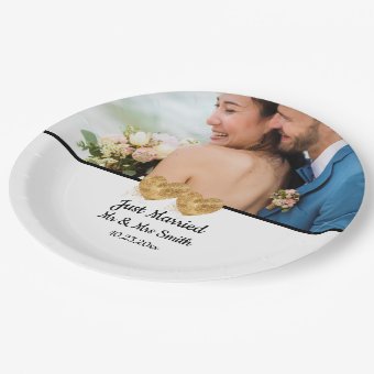 Custom Photo Wedding Paper Plate | Zazzle