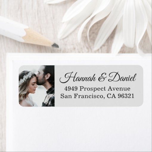 Custom Photo Wedding Return Address Label | Zazzle
