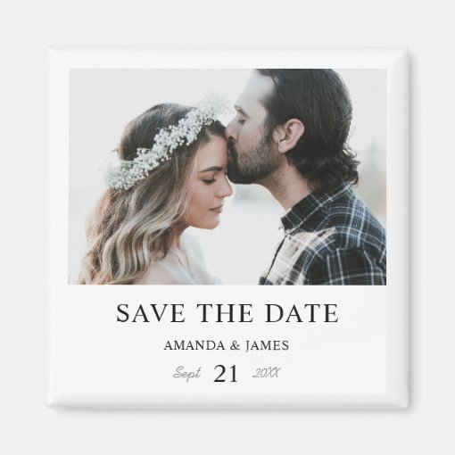 Custom Photo Wedding Save the Date Magnet | Zazzle