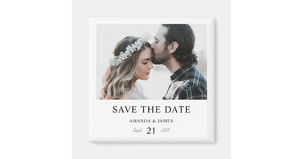 Custom Photo Wedding Save the Date Magnet | Zazzle