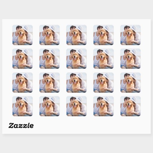 Custom Photo Wedding Square Sticker | Zazzle
