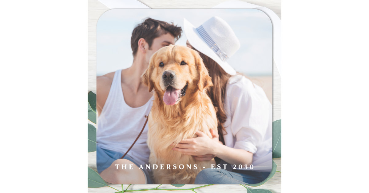 Custom Photo Wedding Square Sticker | Zazzle