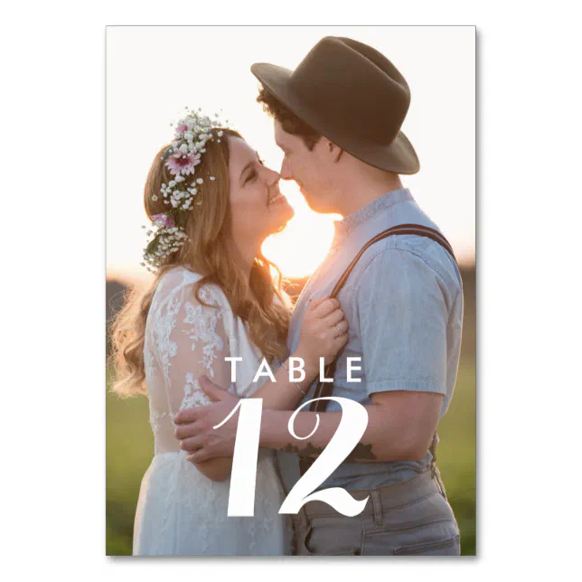 Custom Photo Wedding Table Cards | Zazzle