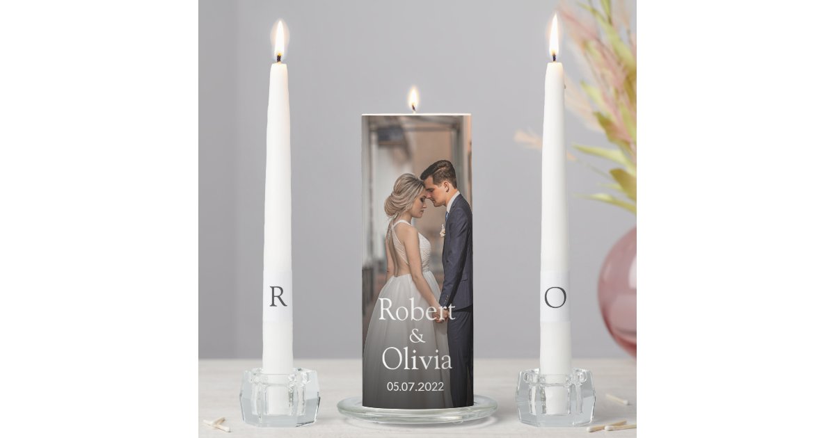 Custom Photo Wedding Unity Candle Set | Zazzle