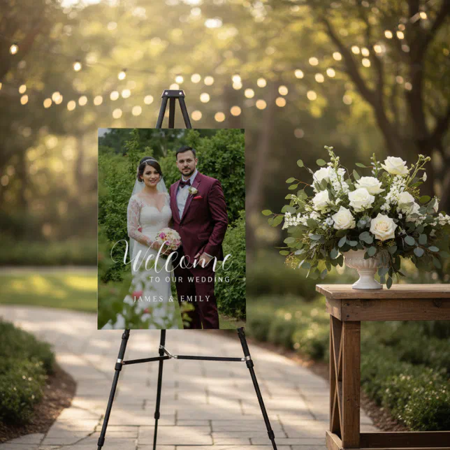 Custom Photo Wedding Welcome Foam Board | Zazzle