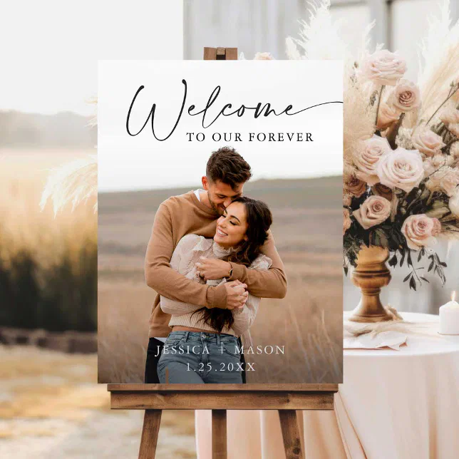 Custom Photo Wedding Welcome Foam Board Sign | Zazzle