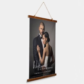 Custom Photo Wedding Welcome Hanging Tapestry | Zazzle