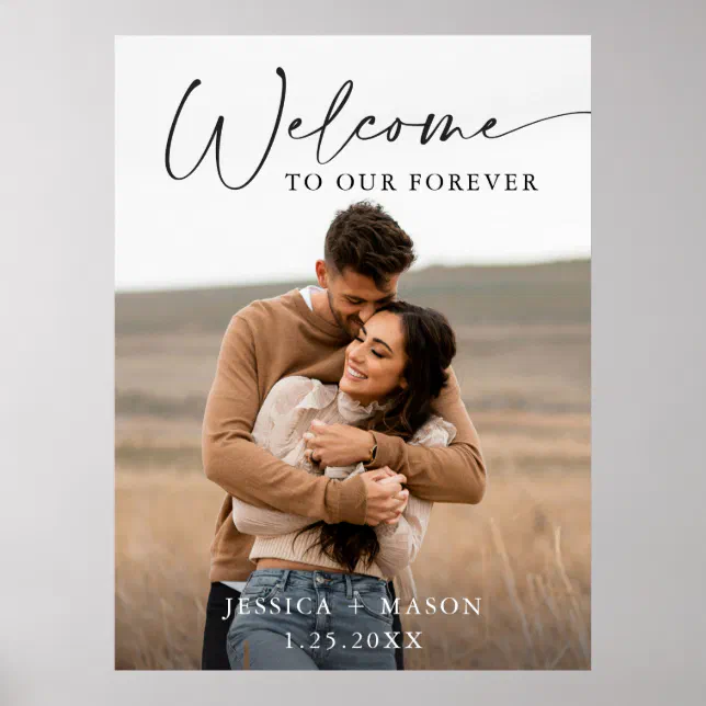 Custom Photo Wedding Welcome Printed Poster | Zazzle