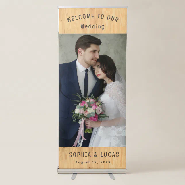 Custom Photo Wedding Welcome Retractable Banner | Zazzle