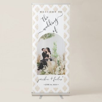 Custom Photo Wedding Welcome Retractable Banner | Zazzle