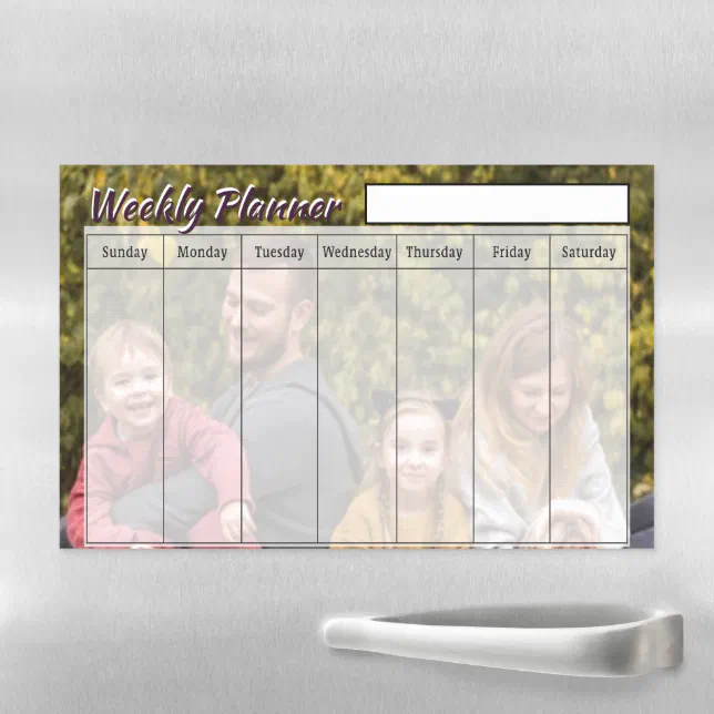 Custom photo Weekly planner s Magnetic Dry Erase Sheet | Zazzle
