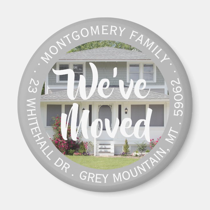 Custom Photo We've Moved Change of Address Magnet | Zazzle