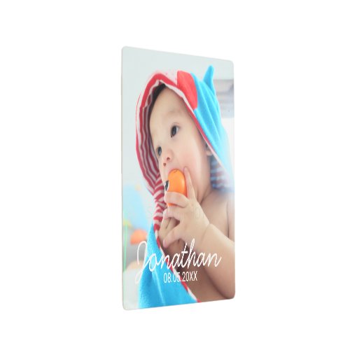 Custom Photo with Name and Date Metal Print | Zazzle