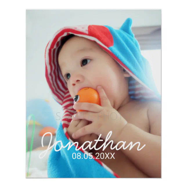 Custom Photo with Name and Date Poster | Zazzle