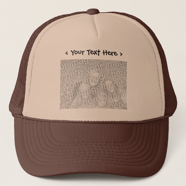 Custom Photo with Text Hat | Zazzle
