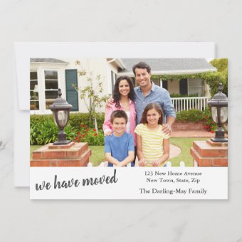 Custom Photo with Your Family Name and New Address Announcement | Zazzle