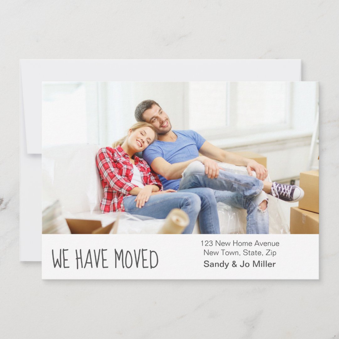 Custom Photo with Your Names and New Address Announcement | Zazzle