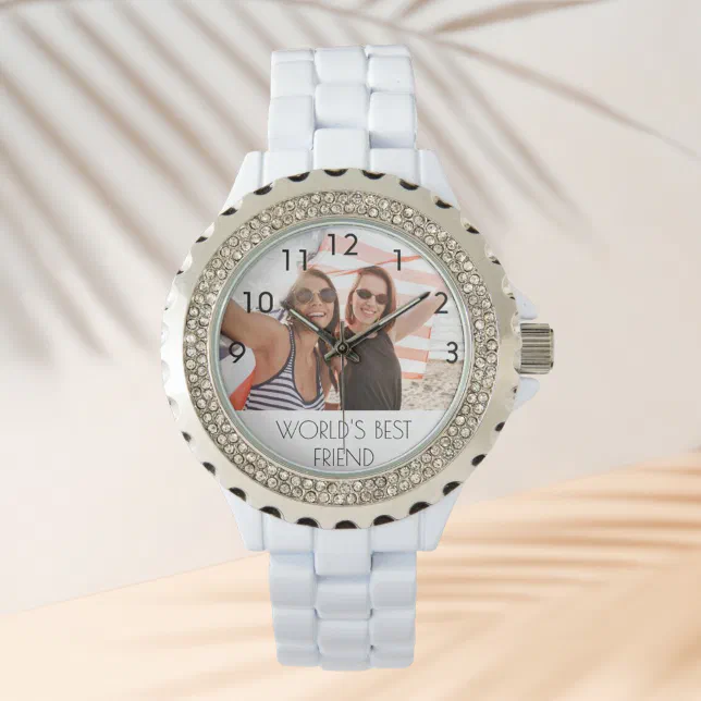 Custom photo world's best friend text watch | Zazzle