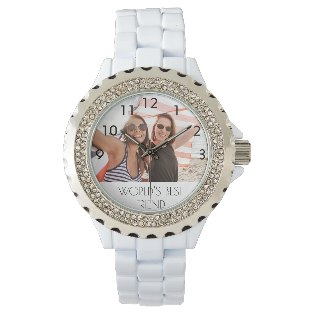 Custom photo world's best friend text watch | Zazzle