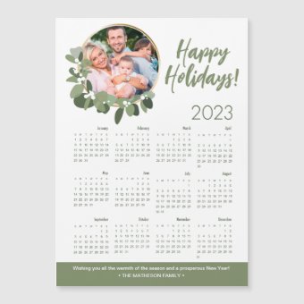 Custom Photo Wreath 2023 Calendar Happy Holidays | Zazzle