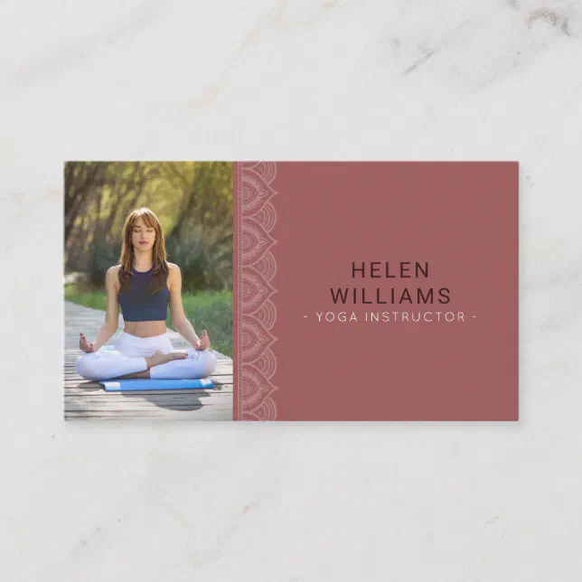 custom photo yoga meditation wellness business card | Zazzle
