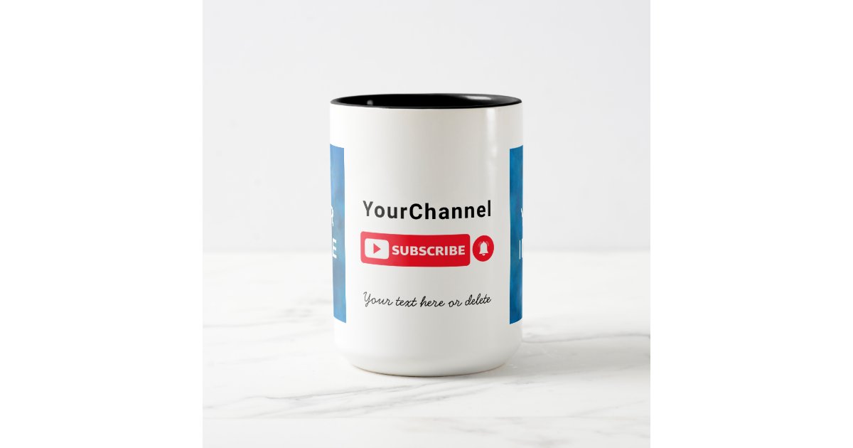 Custom Photo Youtube Channel Name Two-Tone Coffee Mug | Zazzle
