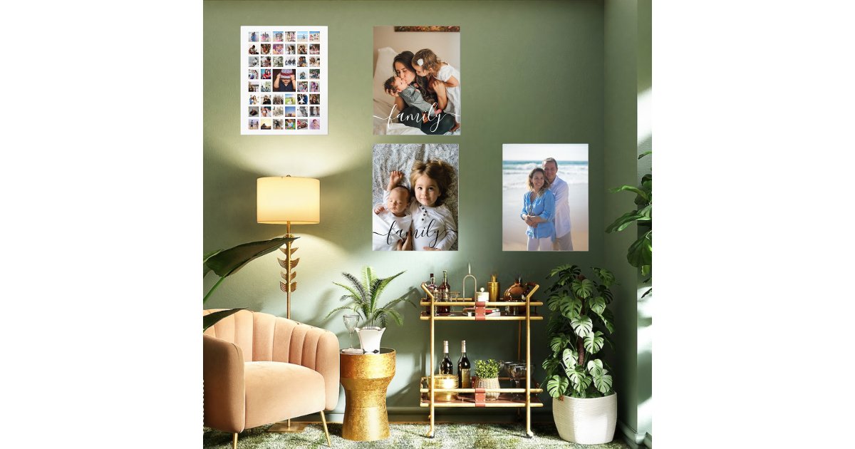 Custom Photograph Collage Family Wall Art Sets | Zazzle