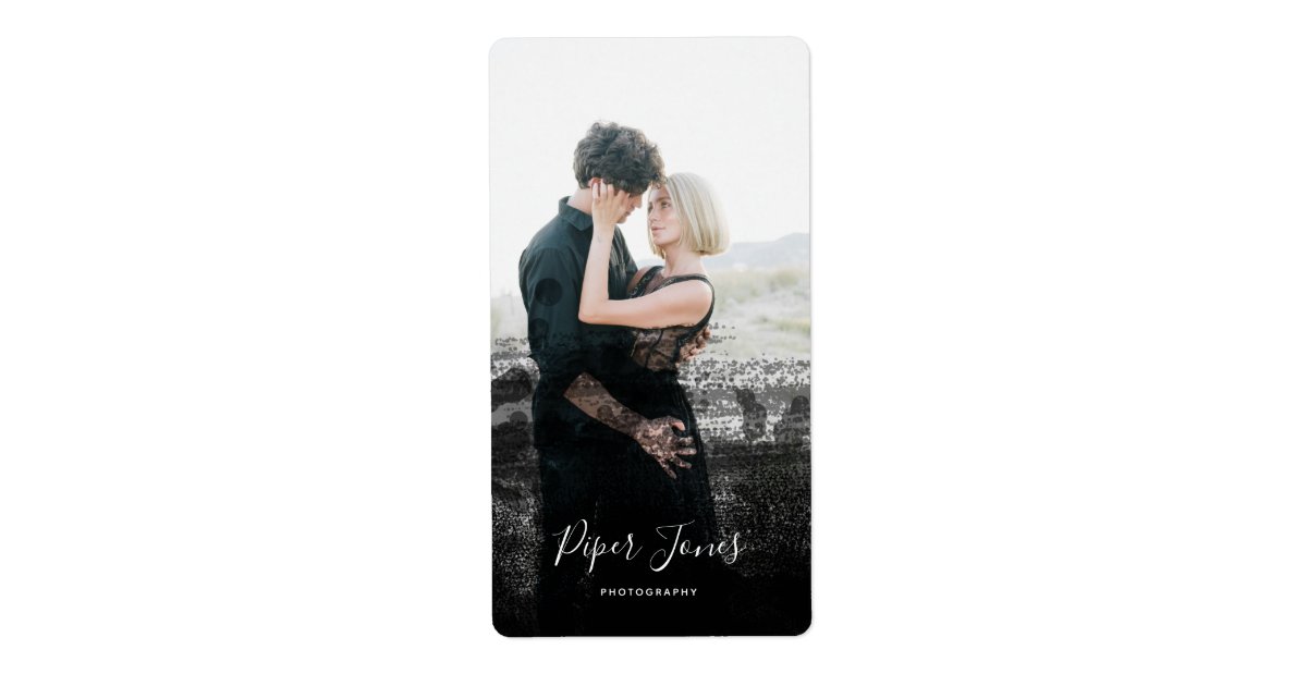Custom Photography Black Abstract Photographer Label | Zazzle