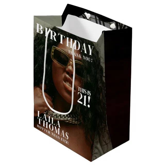Custom Photos Birthday Party Magazine Cover Medium Gift Bag | Zazzle