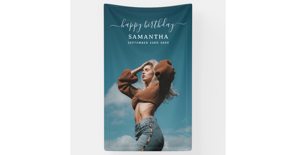 Custom Photos Birthday Party Selfie Picture Banner | Zazzle