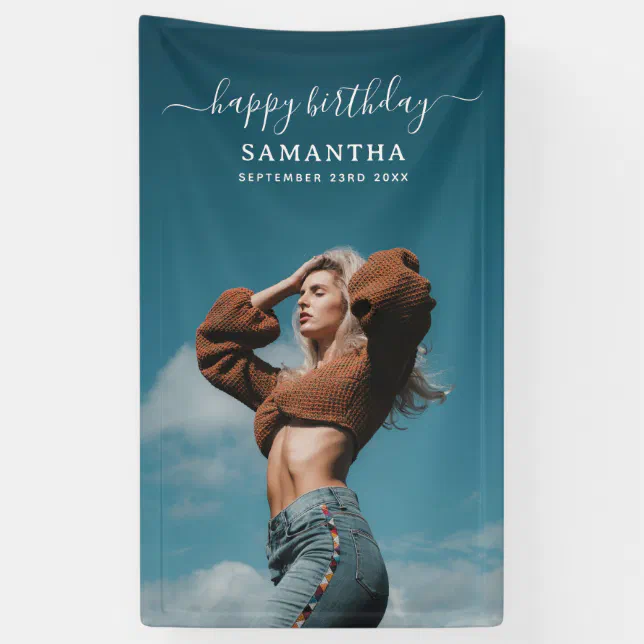 Custom Photos Birthday Party Selfie Picture Banner | Zazzle