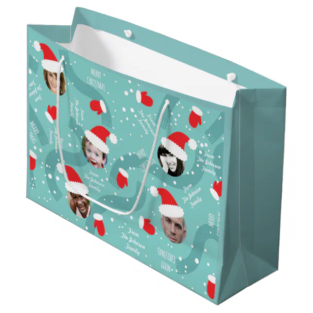 Custom Photos Christmas Hats Fun Big Bag | Zazzle