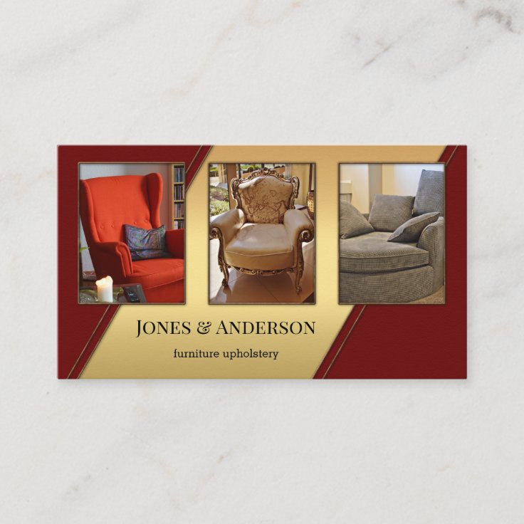 Custom Photos Portfolio Furniture Upholstery Business Card | Zazzle