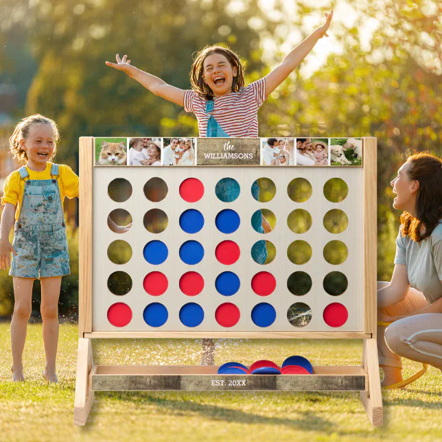 Custom Photos Rustic Wood Personalized Giant Fast Four | Zazzle