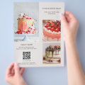 Custom Photos Scan QR Code Menu Cake Bakery Flyer | Zazzle