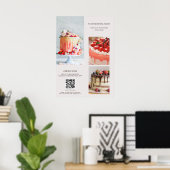 Custom Photos Scan QR Code Menu Cake Bakery Flyer Poster | Zazzle