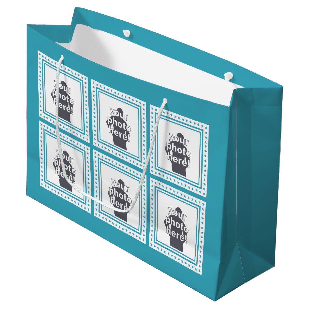 CUSTOM PHOTOS, TEXT & COLOR gift bag | Zazzle