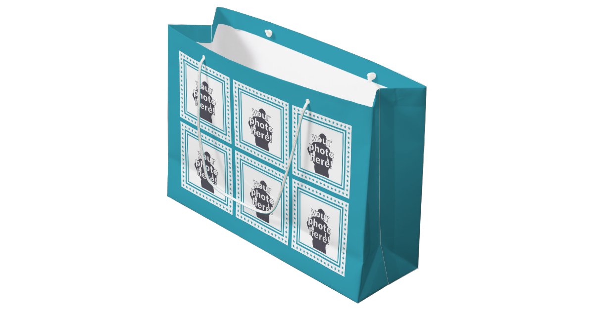 CUSTOM PHOTOS, TEXT & COLOR gift bag | Zazzle