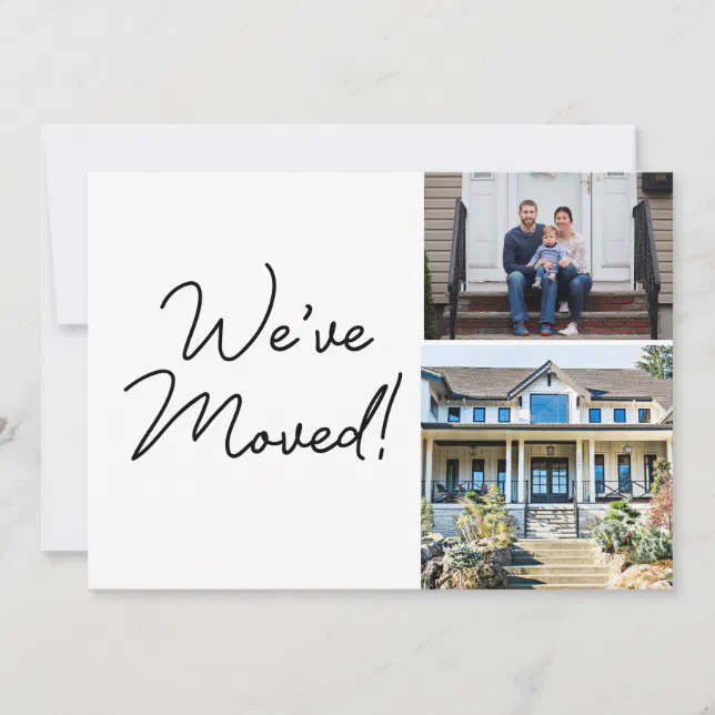 Custom Photos We've moved Script New Home Address Announcement | Zazzle